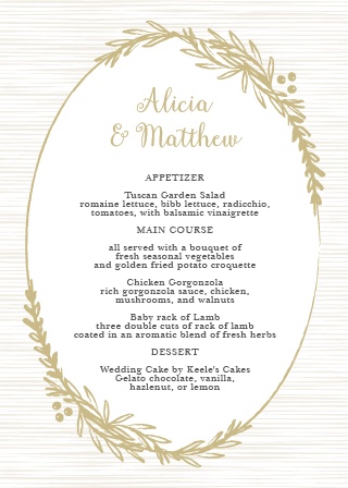 Wedding Menus | Design Your Menu Instantly Online! - Basic Invite