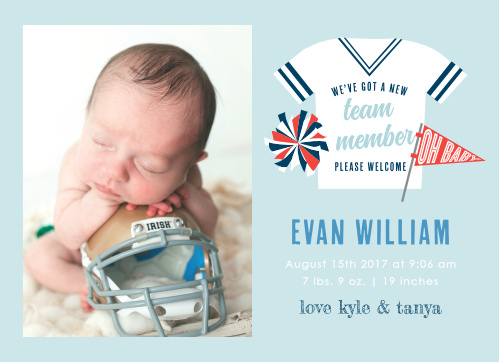 Baby Boy Birth Announcements | Photo and No Photo Announcements