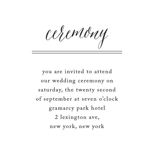 Wedding Reception Cards and Wedding Ceremony Cards by Basic Invite