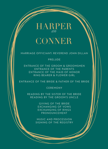 Wedding Programs | Match Your Colors & Style Free! - Basic Invite