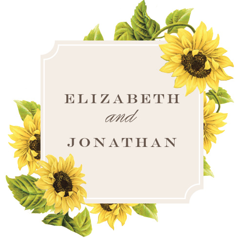 Sunflower Frame Wedding Invitations by Basic Invite