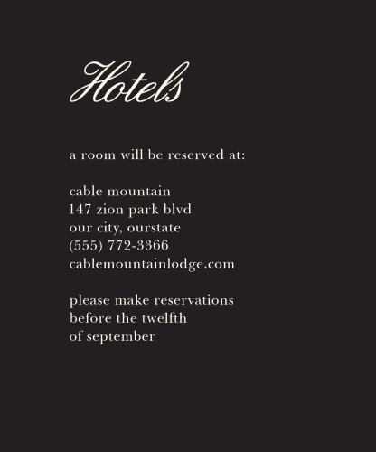 Customizable Wedding Accommodation Cards By Basic Invite