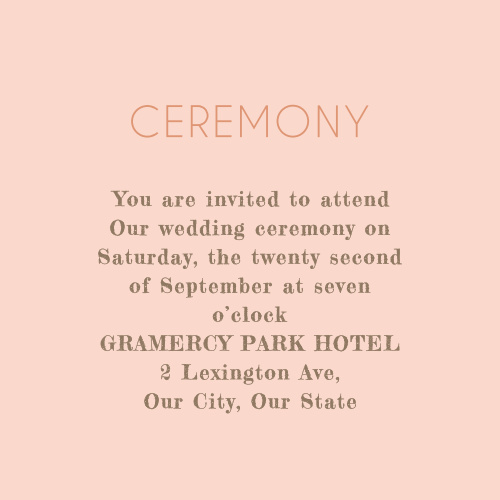 Wedding Reception Cards and Wedding Ceremony Cards by Basic Invite