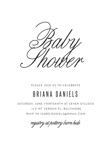 Baby Shower Invitations With Baby Name - Match Your Color & Style Free!