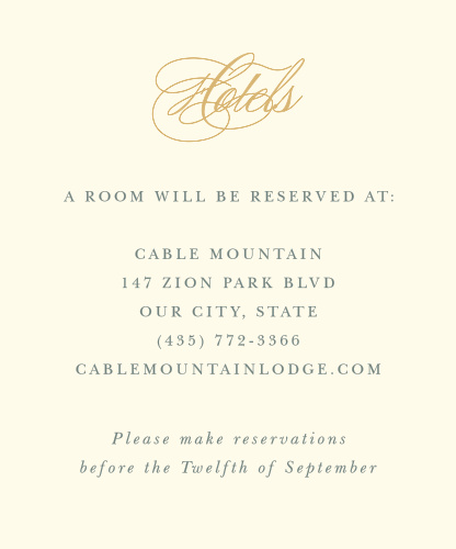 Customizable Wedding Accommodation Cards By Basic Invite