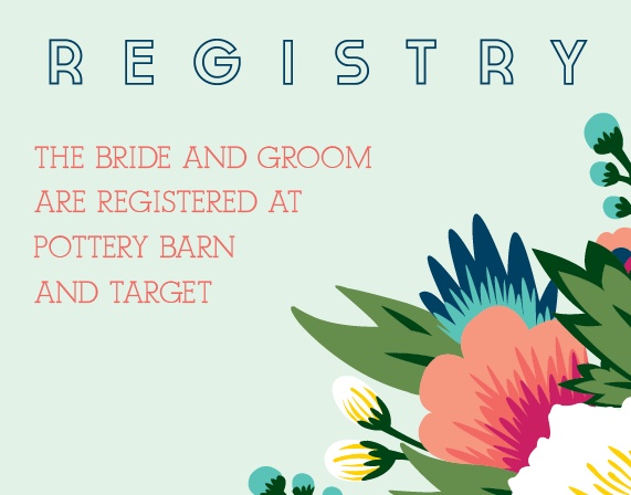 Customizable Wedding Registry Cards - By Basic Invite