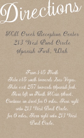 Wedding Direction Cards by Basic Invite