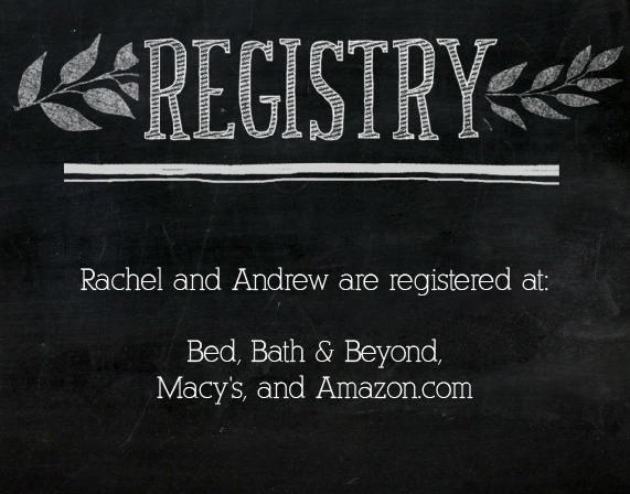 Customizable Wedding Registry Cards - By Basic Invite