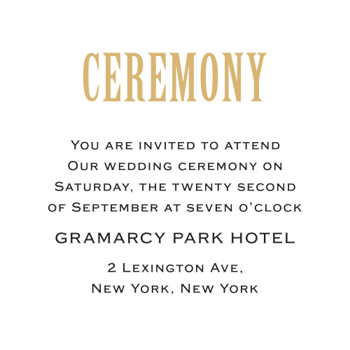 Wedding Reception Cards and Wedding Ceremony Cards by Basic Invite