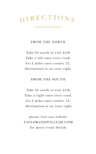 Wedding Direction Cards by Basic Invite