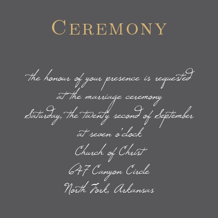 Wedding Reception Cards and Wedding Ceremony Cards by Basic Invite