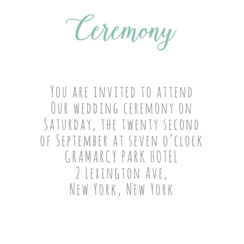 Wedding Reception Cards and Wedding Ceremony Cards by Basic Invite